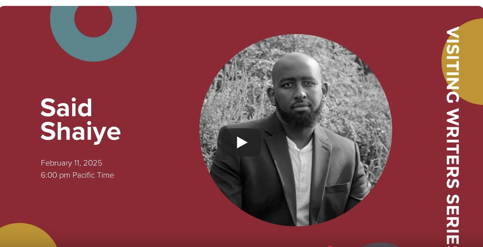 Excerpts from Reading by Said Shaiye at Washington State University | KBOO